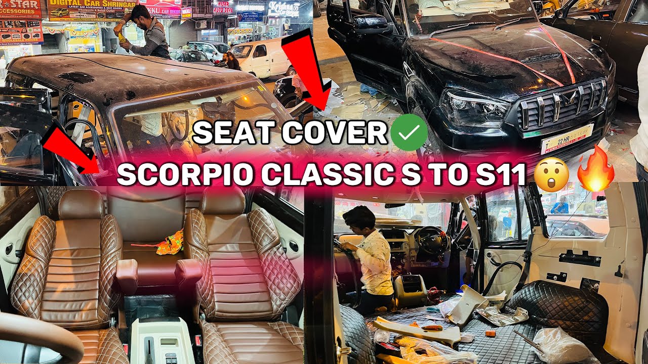 Scorpio classic modified S to S11 😱🔥 Full customized Seat Cover ...