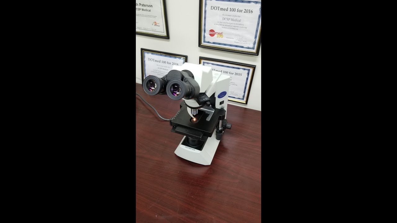Olympus CX 31 Microscope w/ U-GAN Gout Kit - YouTube