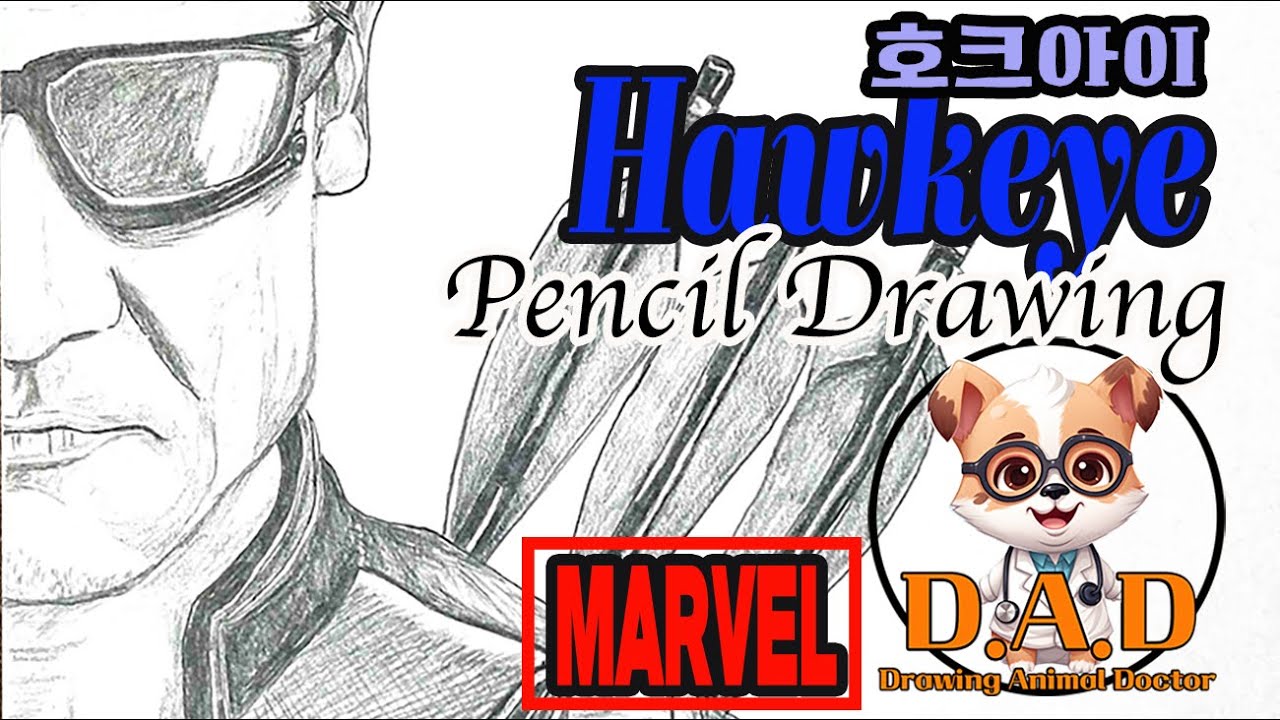 How to draw Marvel Hawkeye 마블 호크아이 인물화 쉽게 그리는 방법 Drawing movie ...