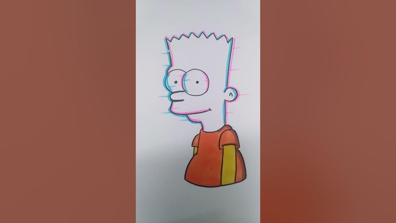 Drawing Bart Simpson Glitch Effect Youtube