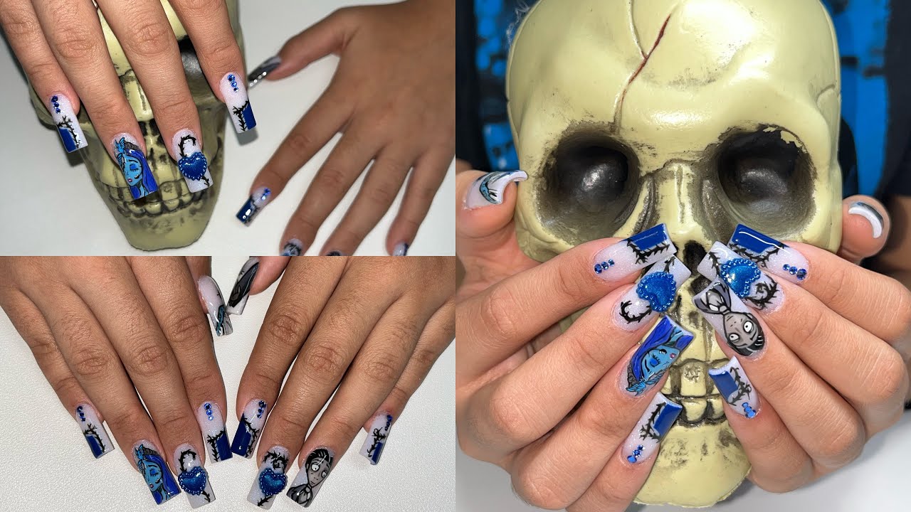 Corpse Bride Acrylic Nail Set - YouTube