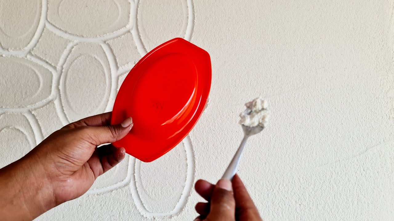 Texture wall painting cool and easy method creative pattern - YouTube