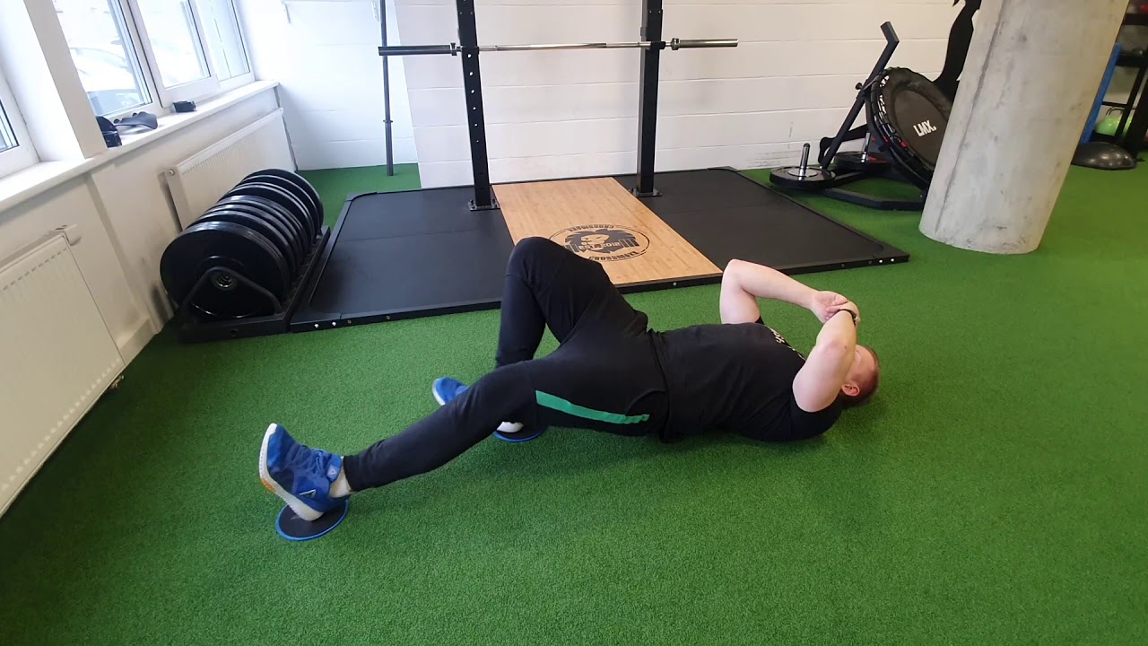 hamstring curls w slides - YouTube