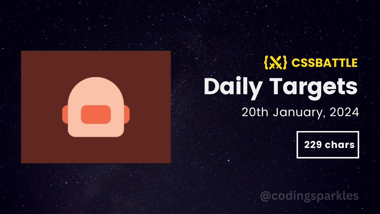 Css Battle Daily Targets 20th Jan 2024 Solution Youtube