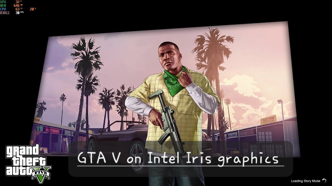 Play GTA V on Intel Iris graphics 1080p low - YouTube