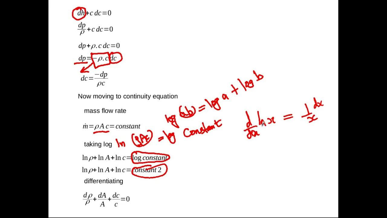 area velocity relation -derivation | KTU | COMPRESSIBLE FLUID FLOW | CFF | MODULE 2 - YouTube