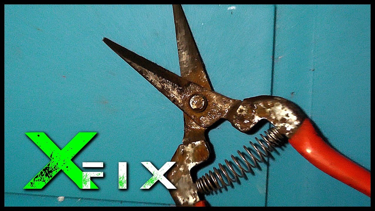 Rusty Garden Secator Scissors - Derusting Fixing Restoration - YouTube
