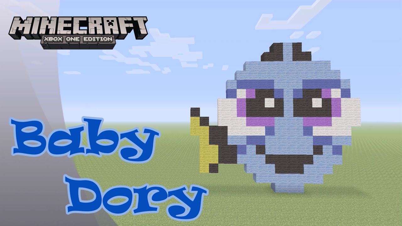 Minecraft: Pixel Art Tutorial and Showcase: Baby Dory (Finding Dory ...