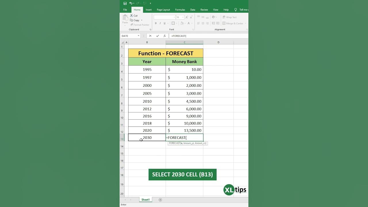 How can the Excel FORECAST function be used to predict future values based on historical data ...