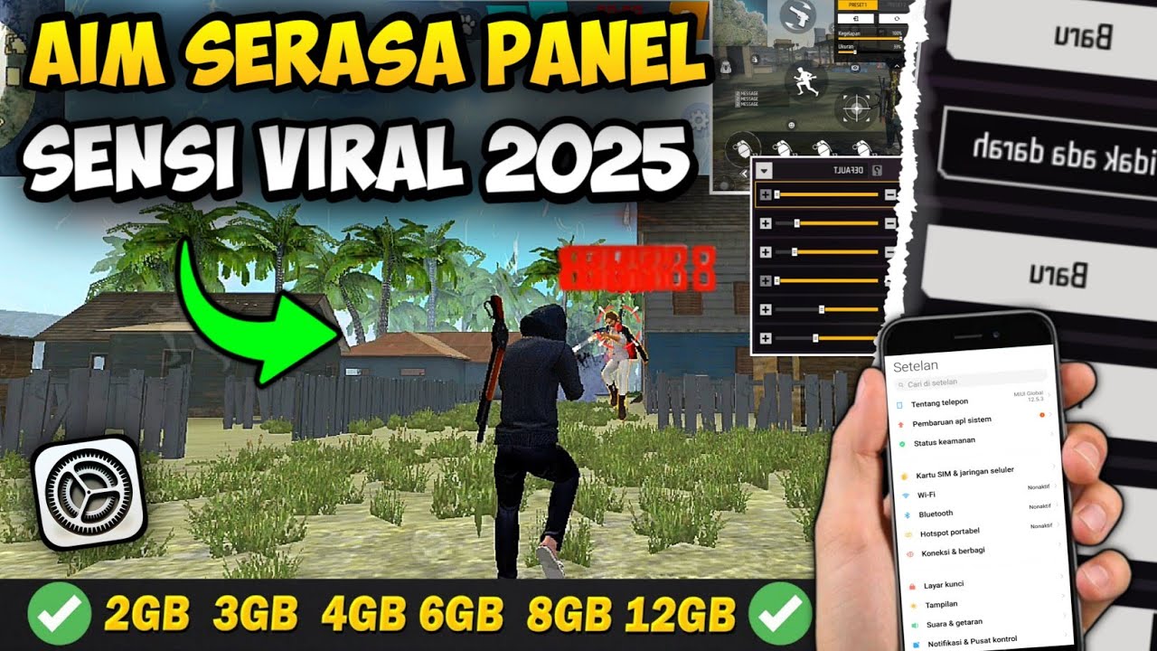 100% HEADSHOT SEMUA SENJATA ⚙️📲 CARA SETTING SENSITIVITAS FF AUTO HEADSHOT + SET ANDRO TERBARU ...