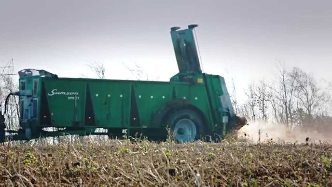 SAMSON SPE 21 Muck Spreader with 24 meter Spreading Equipment - YouTube