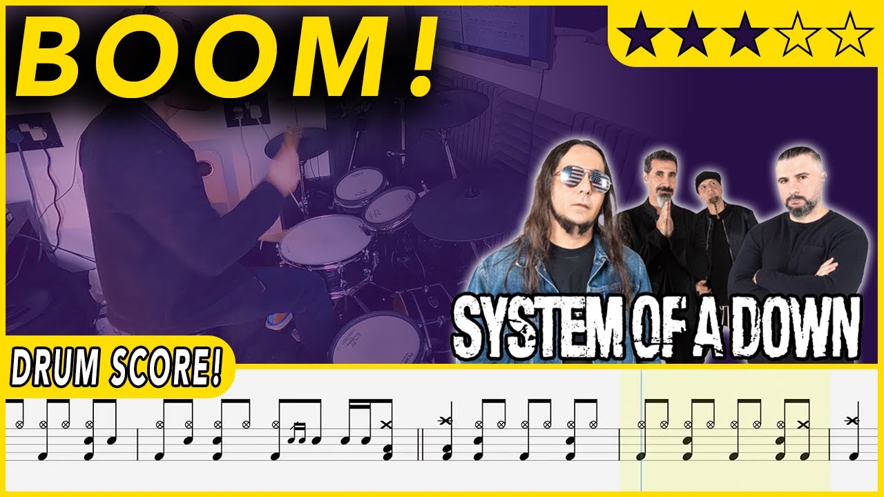 Boom! - System Of A Down | DRUM SCORE Sheet Music | #392 DRUMSCRIBE ...