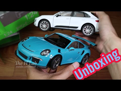 Unboxing Porsche 911 GT3 RS vs Porsche Macan Turbo Welly FX