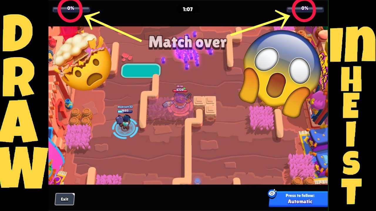 I *DREW* in a game of heist! *BRAWL STARS RARE FOOTAGE* - YouTube