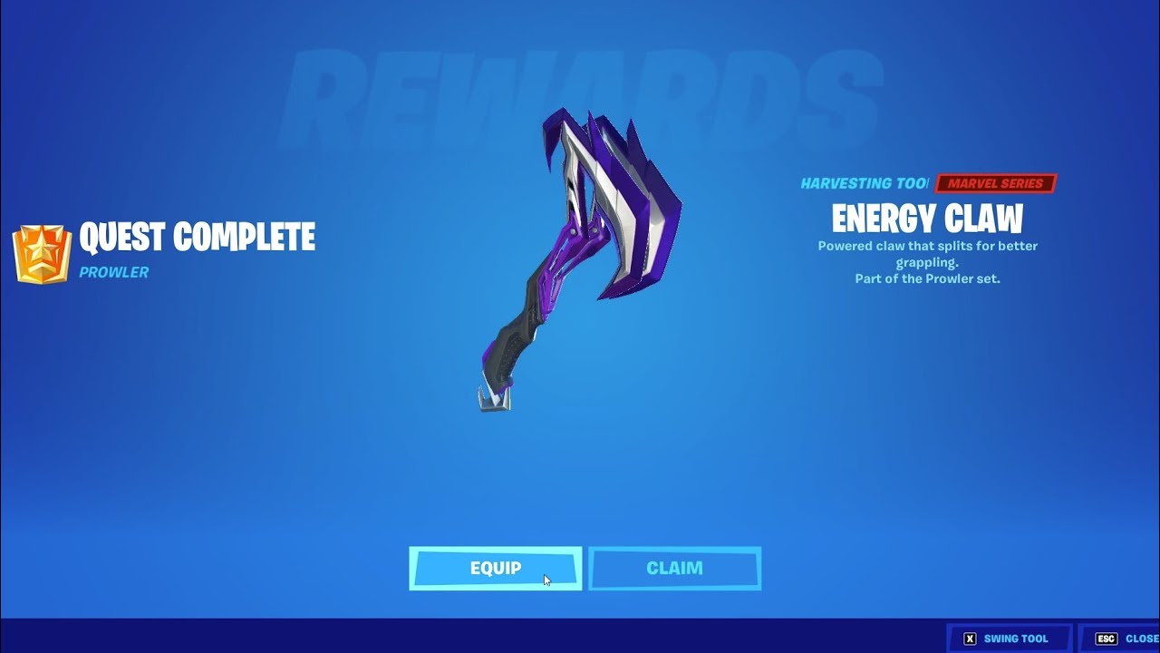 Unlock ENERGY CLAW Pickaxe - Damage opponents while crouched or sliding ...