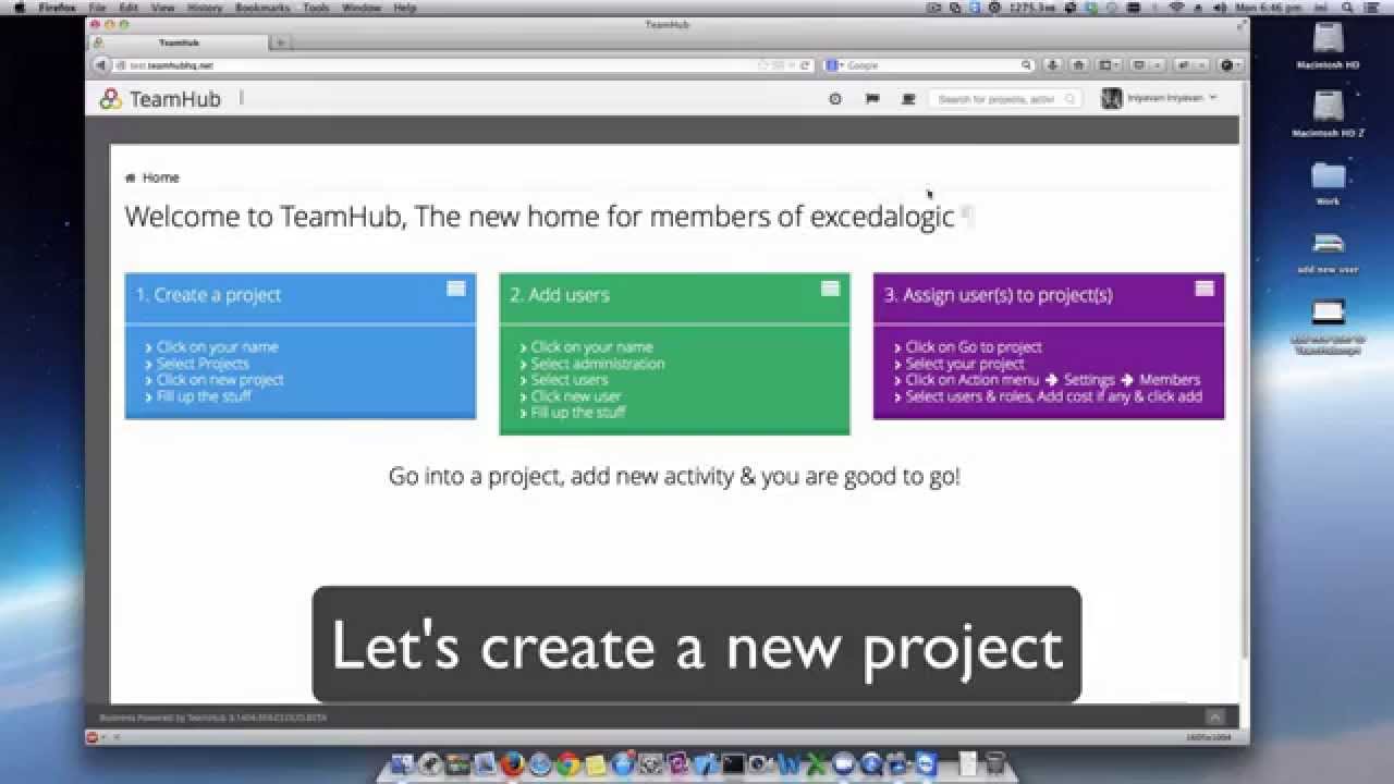 How to create new project with TeamHub - YouTube
