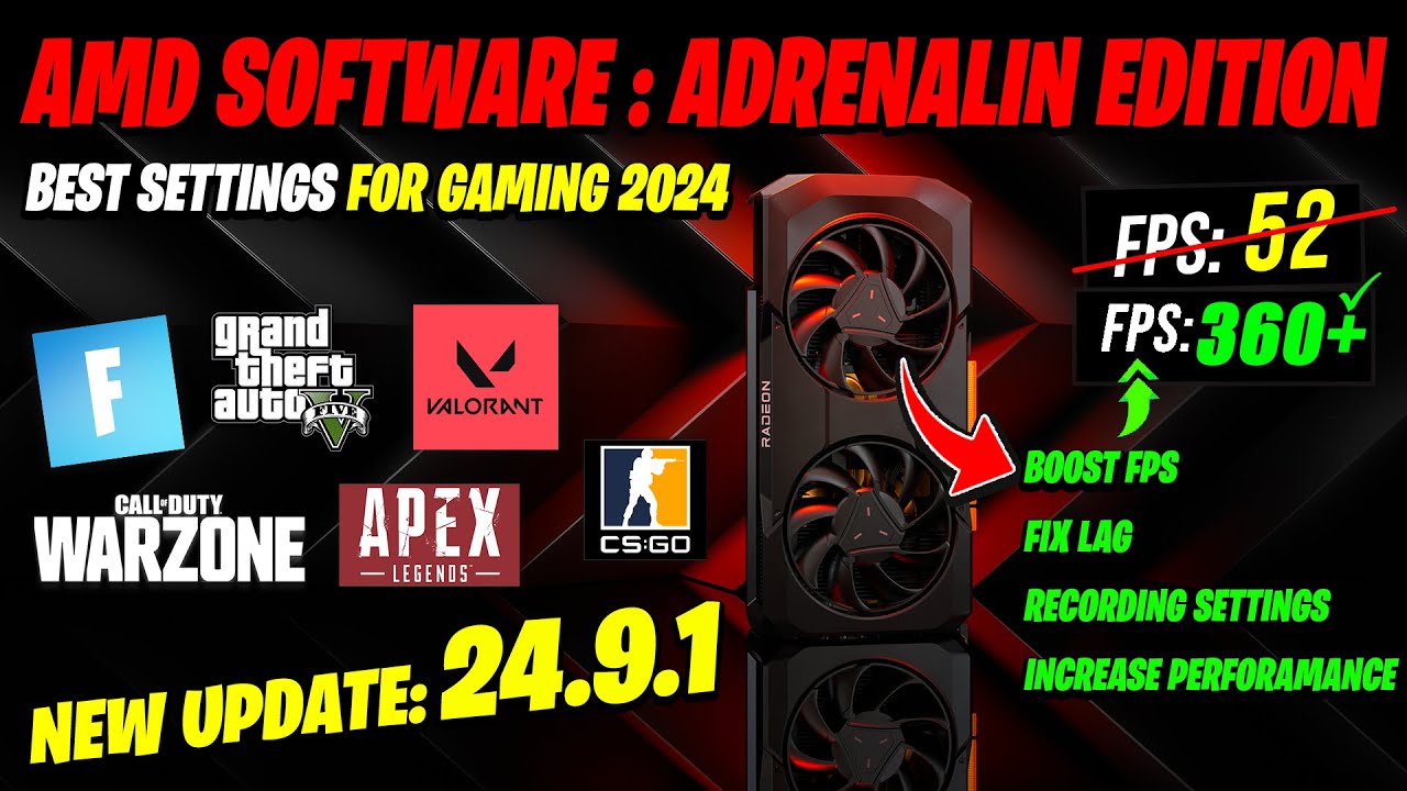 AMD Software Adrenalin Edition New update 24.9.1 Best Setting For ...