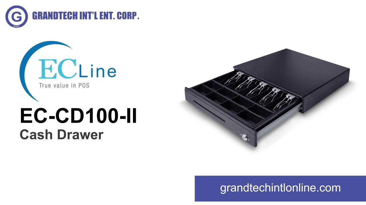 EC Line EC-CD100II Cash Drawer - YouTube