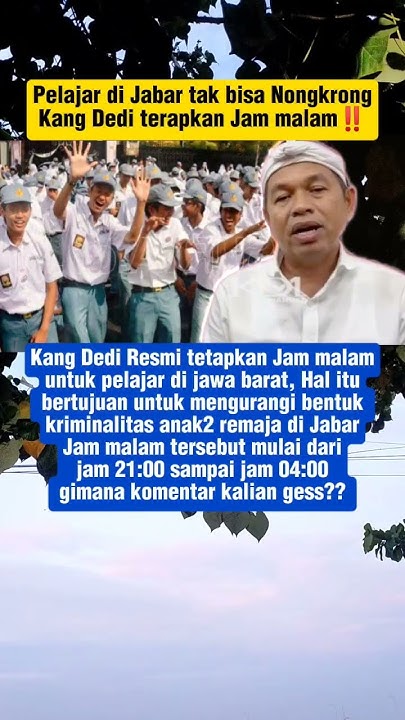 Kang Dedi berlakukan jam malam untuk pelajar #shorts - YouTube