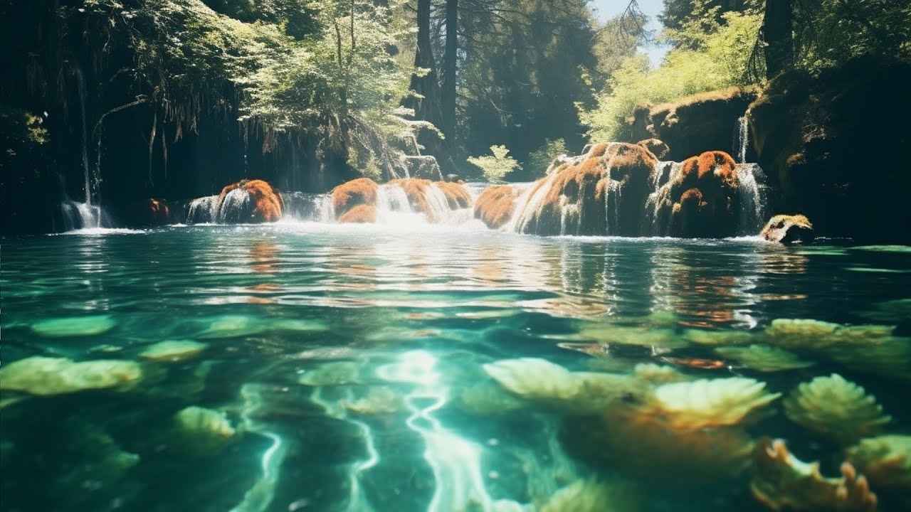 Native American flute & soothing stream sounds | Calming and Sleep ...