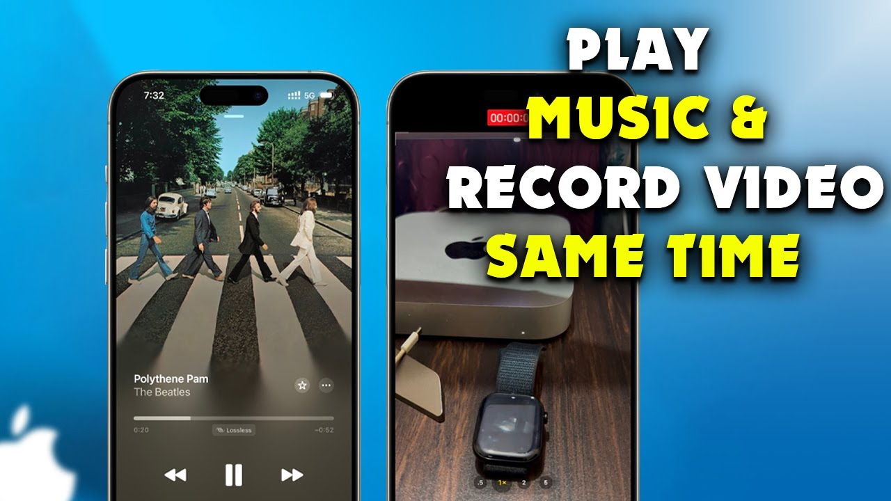 Play music while recording video iphone || How to record and play sound ...
