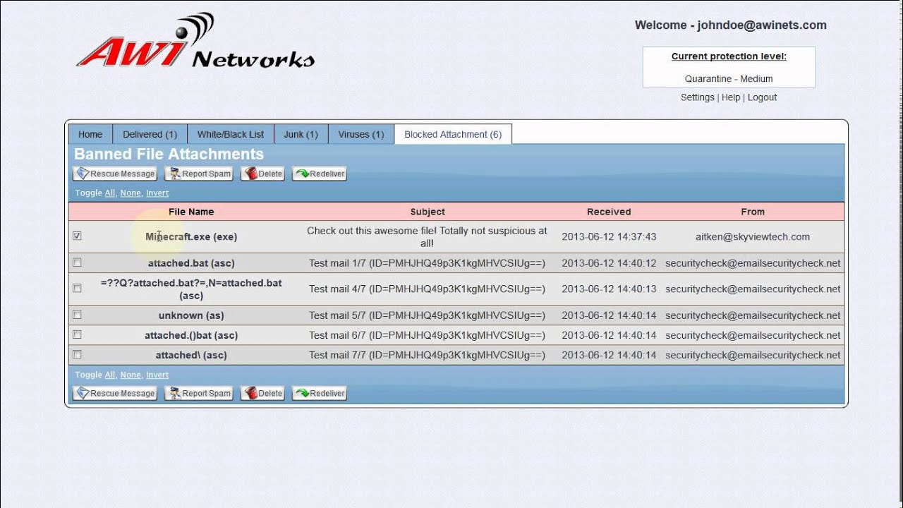 How to use AWI Networks Spam Filtering System - YouTube
