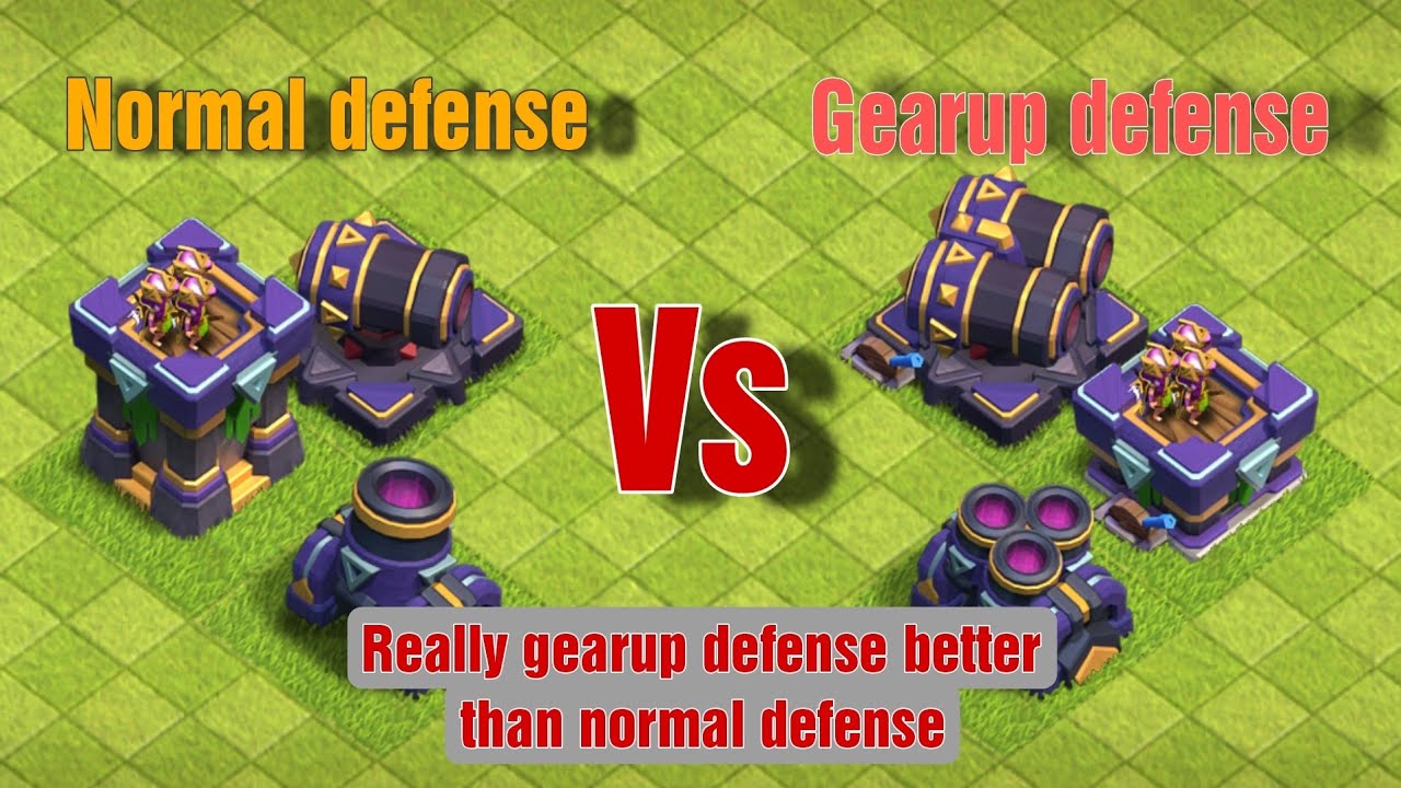 Normal defense vs Gearup defense || clash of clans - YouTube