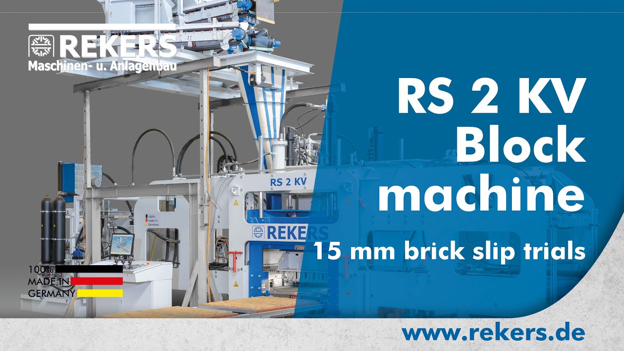 REKERS RS2KV Block Machine - 15 mm Brick Slips Trials - YouTube