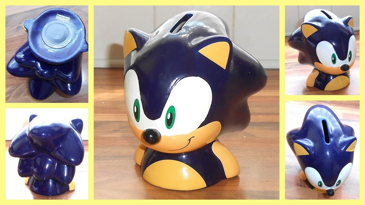Sonic The Hedgehog Retro Vintage Ceramic Money Box Piggy Bank Sega ...
