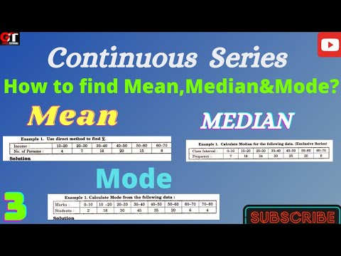 Statistics chapter-2 Continuous Series finding Mean,Median and Mode # ...
