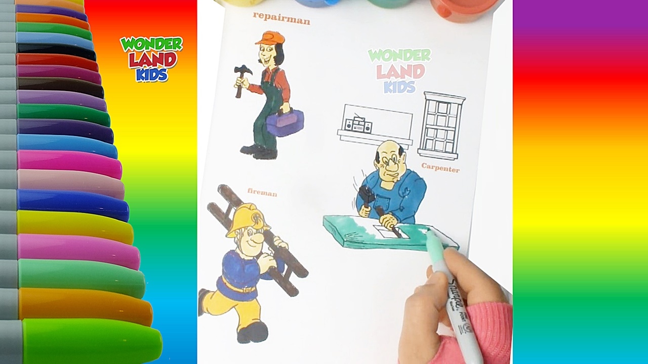 Learning professions with Colors for Preschool kids / Educational ...