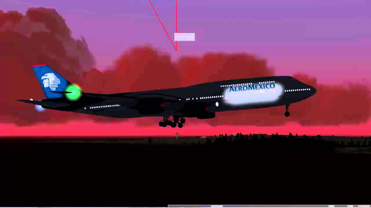 Aeromexico 747 8i landing in St Maarten. Flightgear 2.8.0 - YouTube