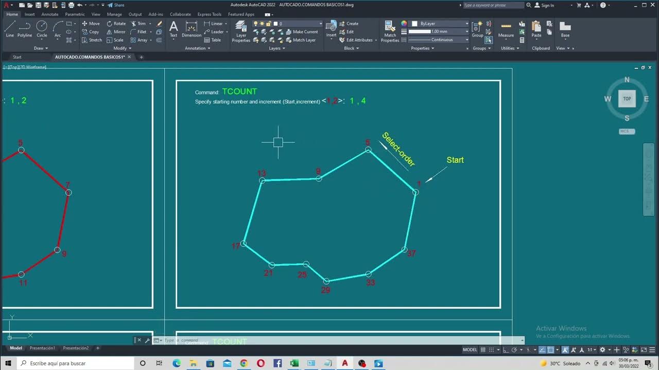 COMANDO PARA NUMERAR RÁPIDO EN AUTOCAD: TCOUNT // COMMAND FOR QUICK NUMBER IN AUTOCAD: TCOUNT ...