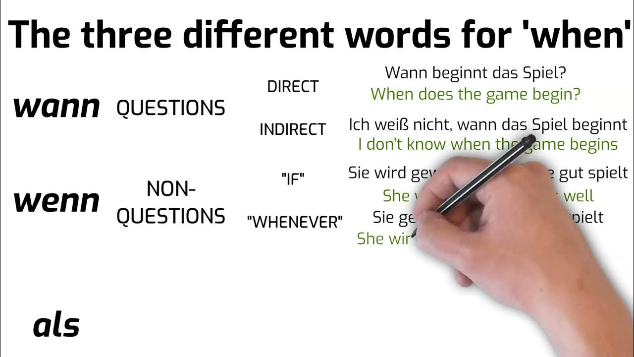 How to say 'when' and 'if' in German | wann, wenn, als, ob, falls - YouTube
