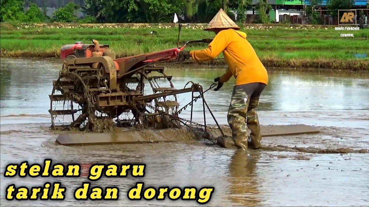garu modifikasi | traktor g1000 boxer meratakan sawah - YouTube