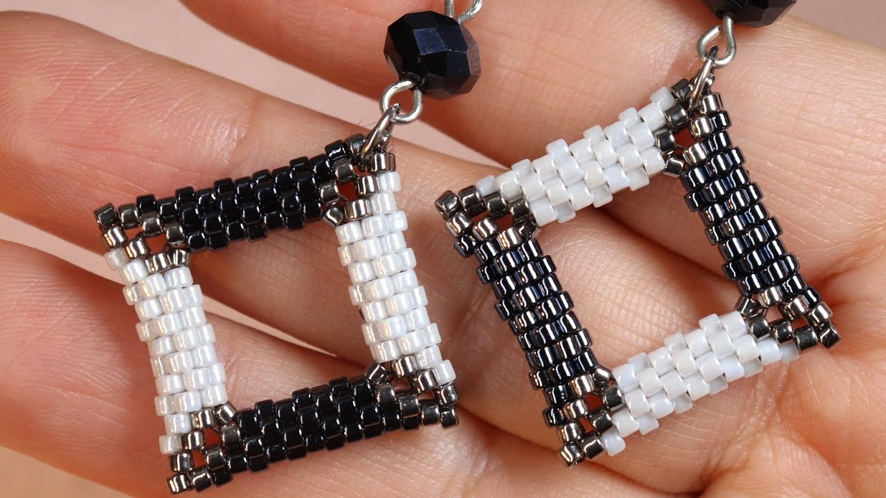 Beading Square Earring Elegant and Stylish for a set - YouTube