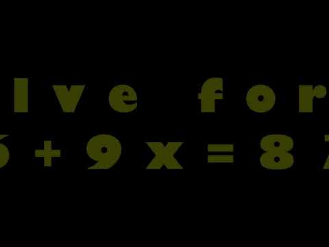 A math algebra type video