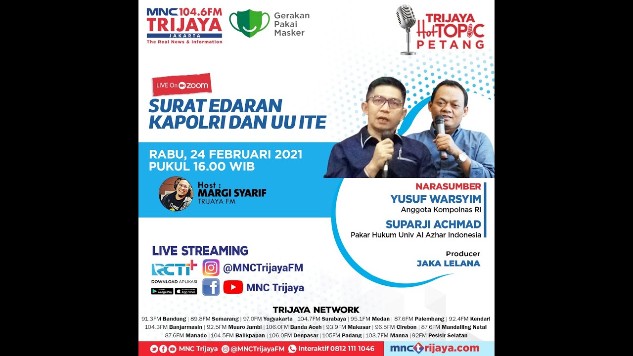 TRIJAYA HOT TOPIC PETANG "SURAT EDARAN KAPOLRI DAN UU ITE" - YouTube