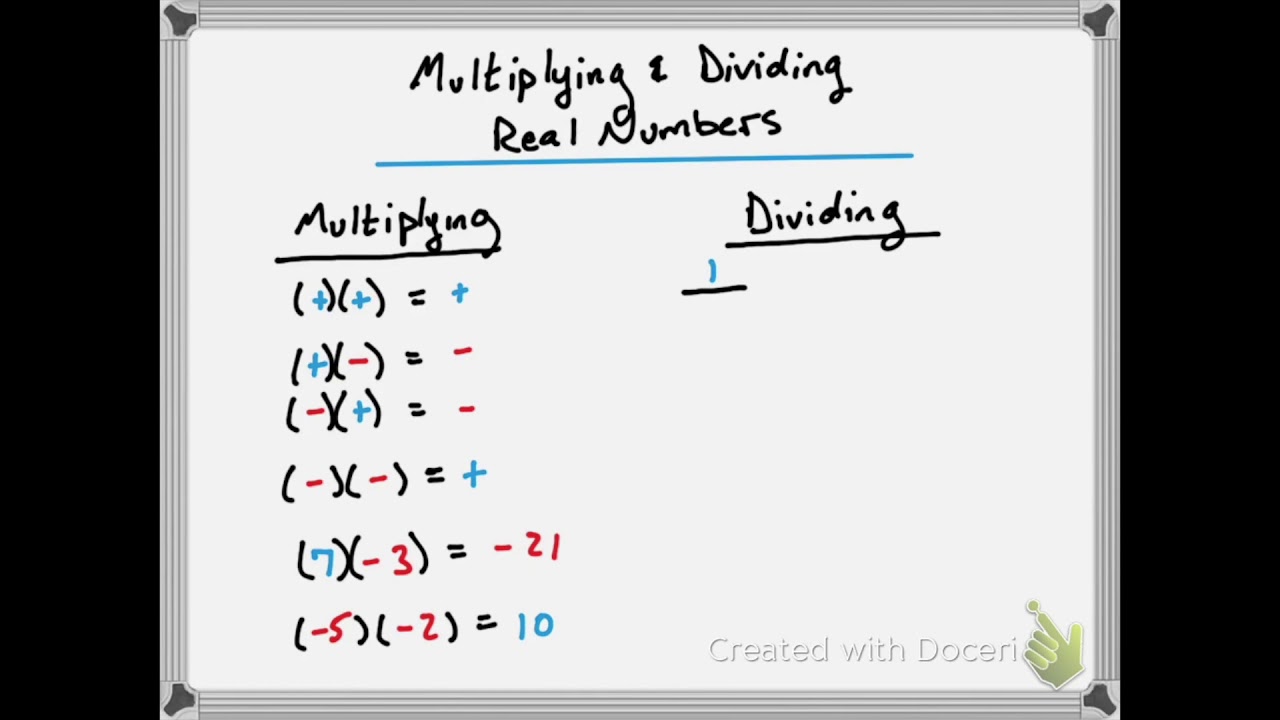 1-Minute Math: Multiplication and Division with Positive and Negative ...