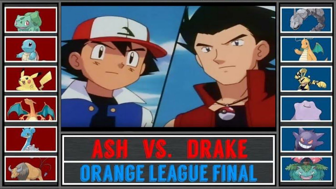 Ash Vs Drake | The Legendary Orange League Final Match | Ash | Pikachu ...