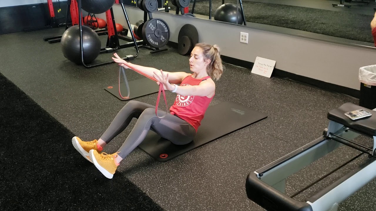 Banded C Sit Rollback with Front Raise - YouTube