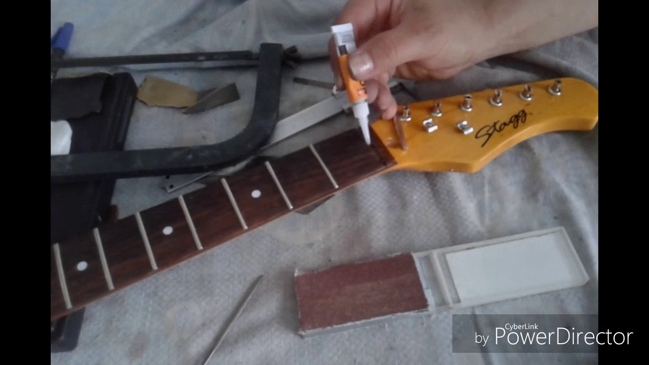 Stagg M350 Ремонт грифа #4 Латунный порожек - YouTube