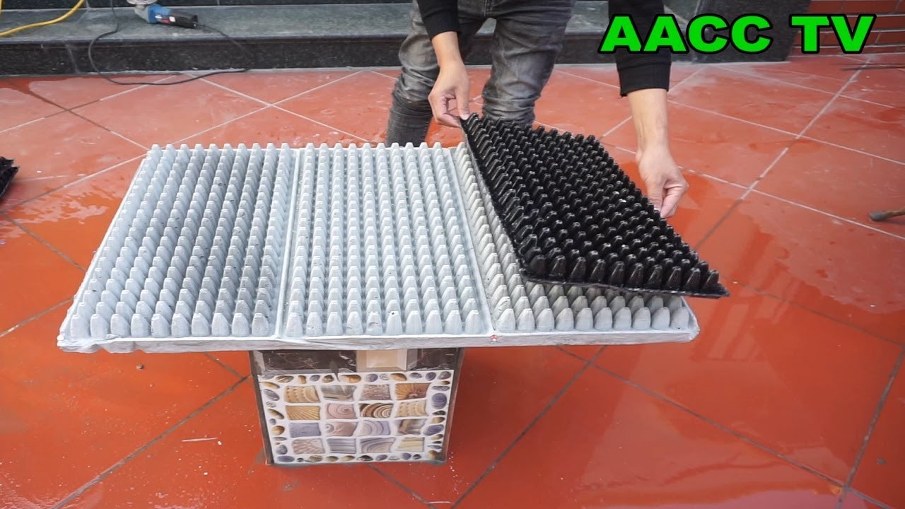 How To Build A Coffee Table From Egg Tray, Styrofoam And Cement - YouTube