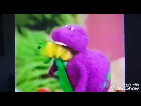Sesame Streey Barney Dinosaur Green Worm - YouTube