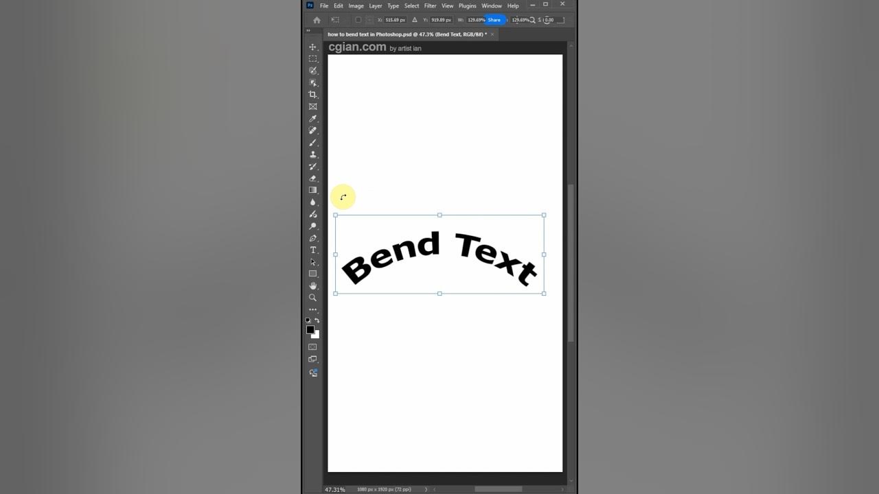 Photoshop how to bend text #photoshop #cgian - YouTube