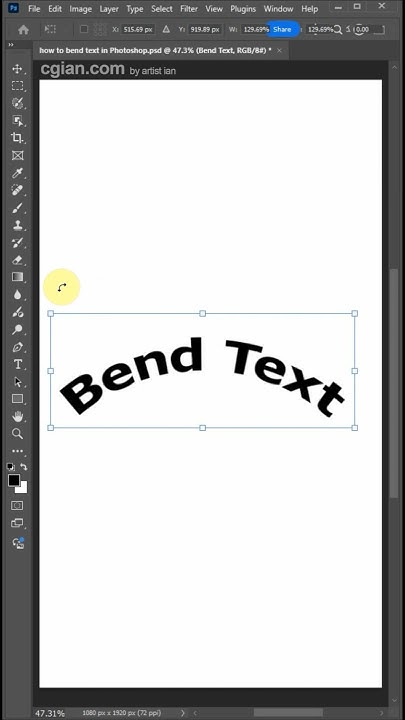 Photoshop how to bend text #photoshop #cgian - YouTube