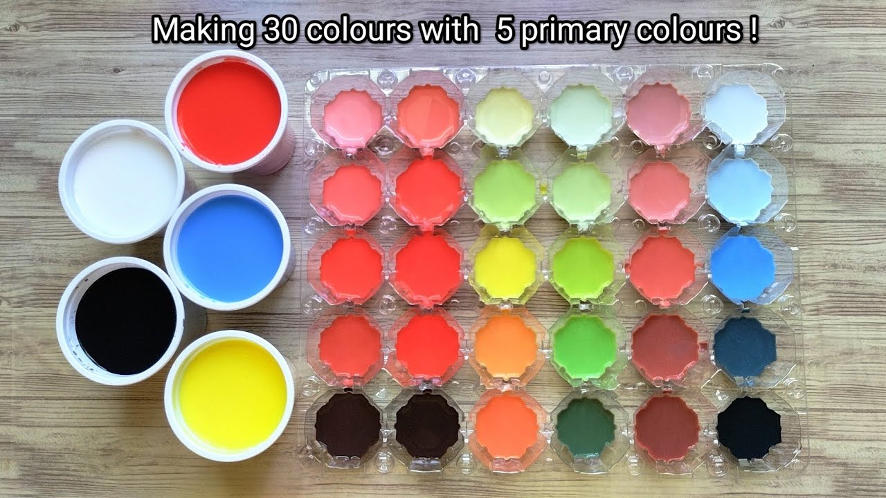 How to making 30 colours with 5 primary colours . - YouTube