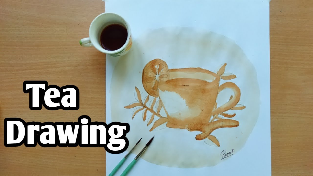 Tea Drawing On Tea Cup☕ - YouTube