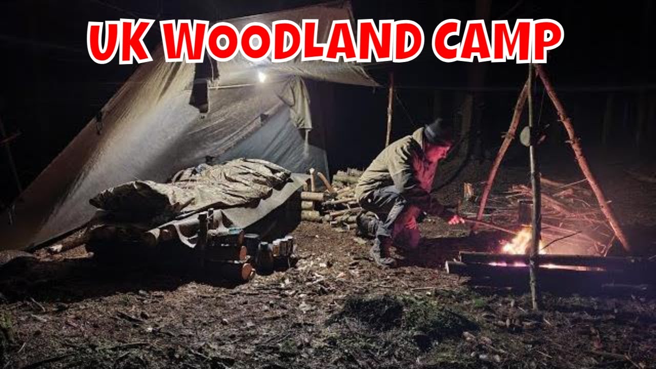 BUILDING A NEW SEMI PERMANENT CAMP IN A UK FOREST - YouTube