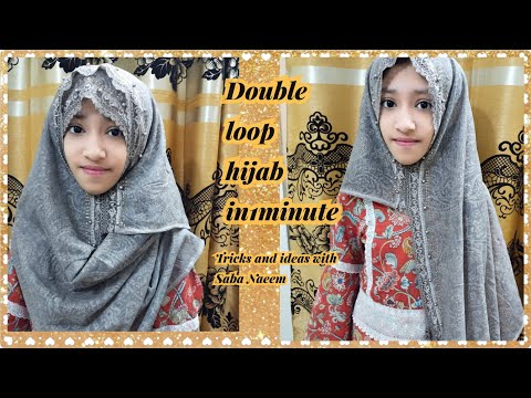double loop hijab cutting and stitching | DIY instant Hijab | double loop hijab Tutorial | hijab